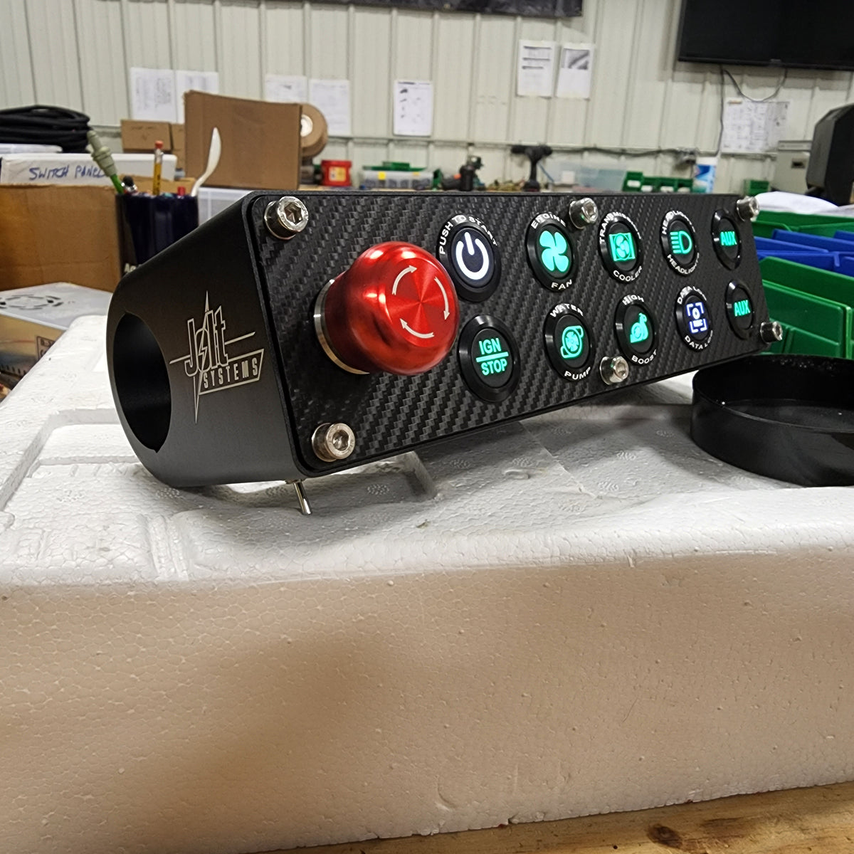 Roll Bar Mount Switch Box - 10 Button with E-Stop, Pre-Wired – Jolt Systems