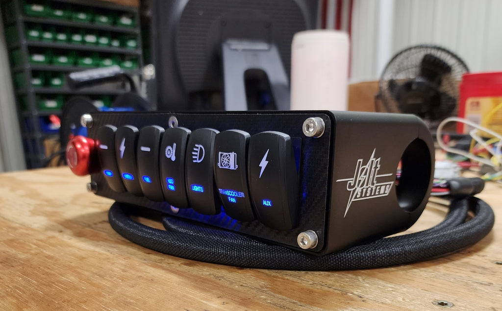 Roll Bar Mount Switch Box - 7 Rocker & E-Stop, Pre-Wired – Jolt Systems